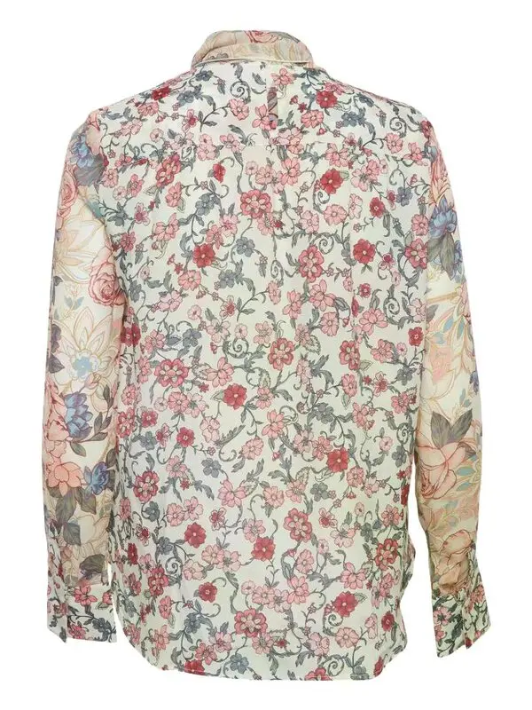 See By Chloé Floral Print Neck-tie Blouse - Neutrals