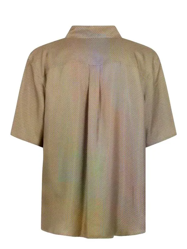 Saint Laurent Geometric-print Silk Shirt - Brown