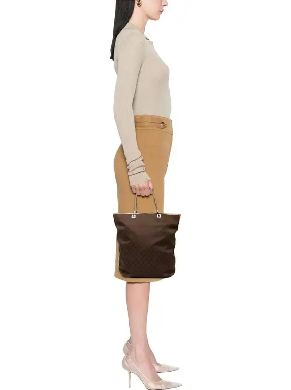 Gucci Gg Canvas Shopper Tote Bag - Brown