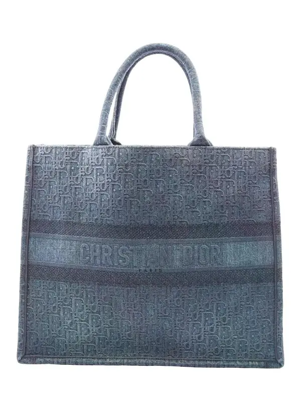 Dior Large Oblique Book Tote Bag - Blue