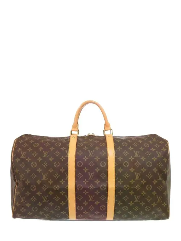 LOUIS VUITTON Monogram Keepall 55 Travel Bag - Brown