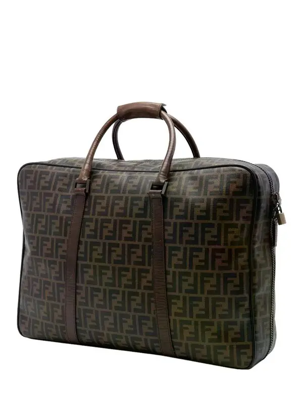 Fendi Zucca Coated Canvas Suitcase Travel Bag - Brown