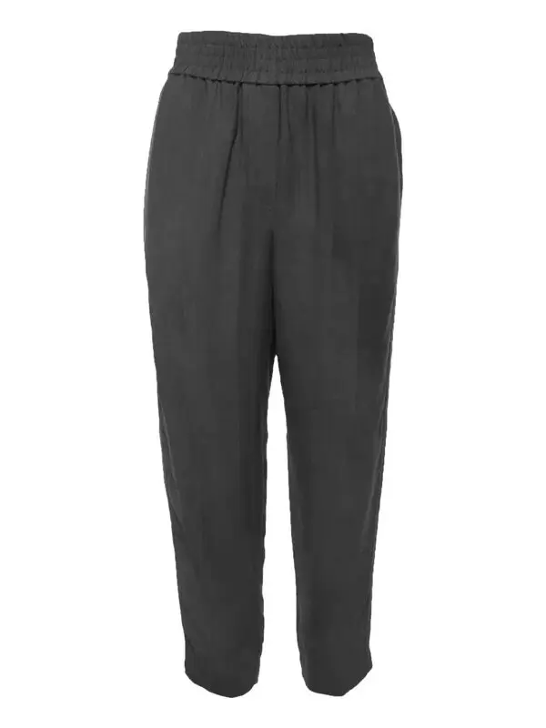 Brunello Cucinelli Woven Texture Elasticated Waistband Trousers - Grey