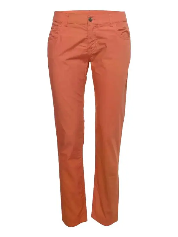 Emporio Armani Salmon Red Cotton Cropped Trousers - Orange