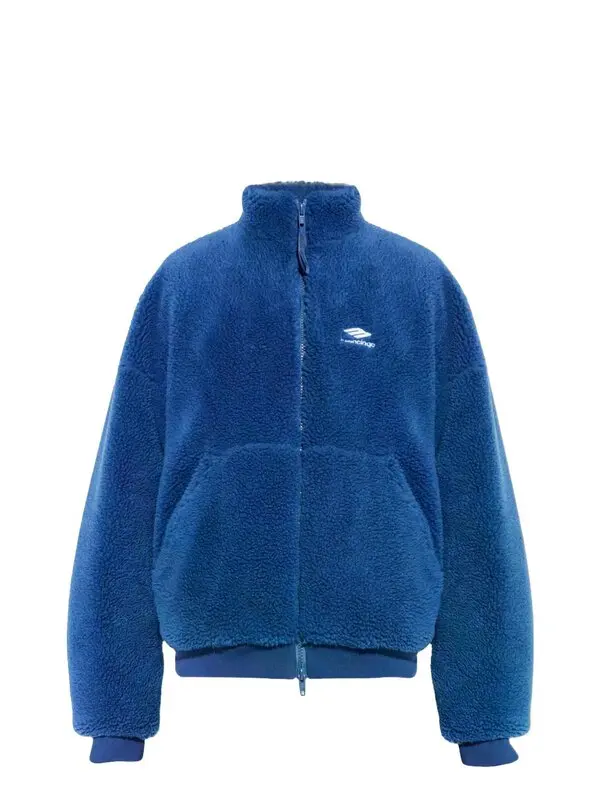 Balenciaga 3b Logo Zip-up Jacket - Blue
