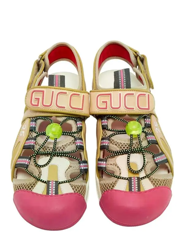 Gucci Tinsel Flat Sandals - Brown