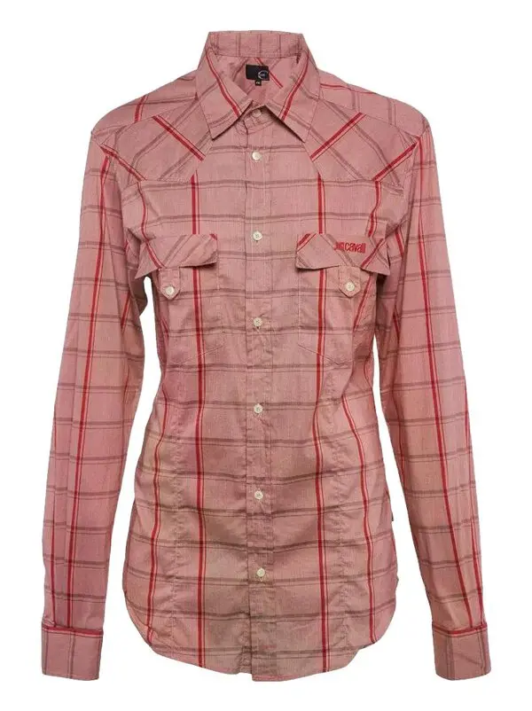 Just Cavalli Plaid Print Button-up Shirt - Red