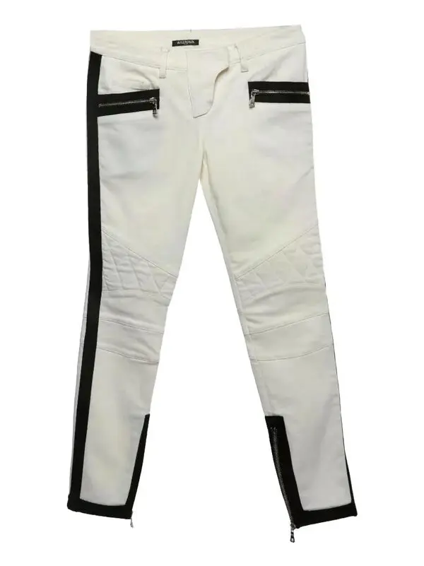 Balmain Slim-fit Jeans With Quilted Detailing - White