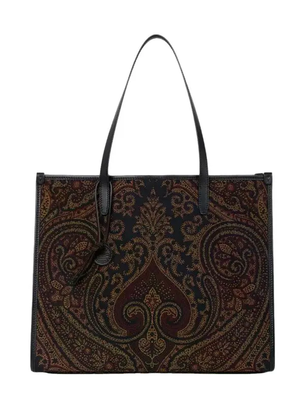 Etro Large Love Trotter Jacquard Bag - Blue