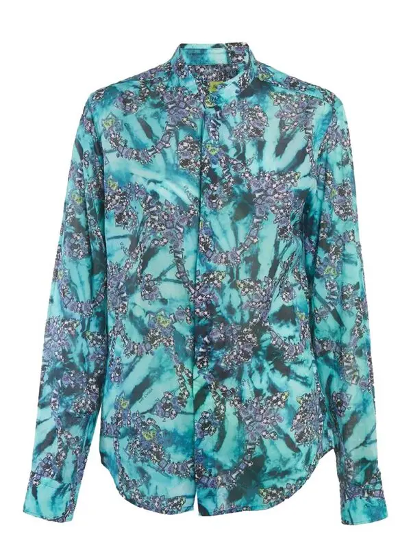 Versace Gem Print Long-sleeve Shirt - Blue