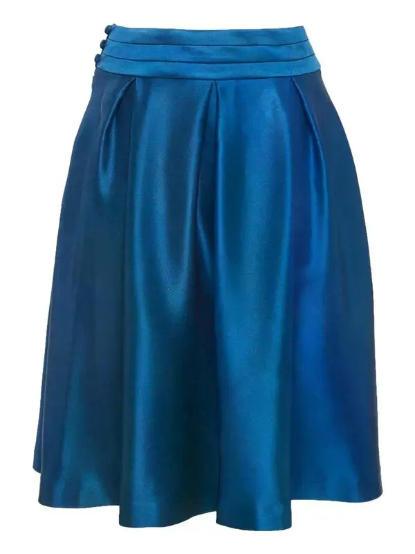 Celine Pleated A-line Mini Skirt - Blue