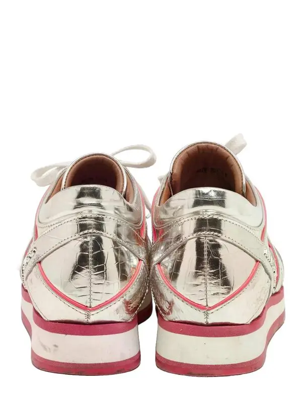 JIMMY CHOO London Croc-embossed Sneakers - Silver
