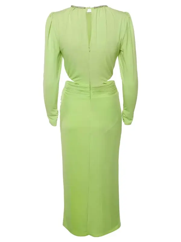 SELF-PORTRAIT Cut-out Jersey Midi Dress - Green