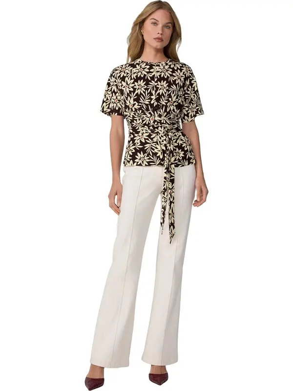 Diane Von Furstenberg Teressa Wrap Top - Tiny Thistle Soil
