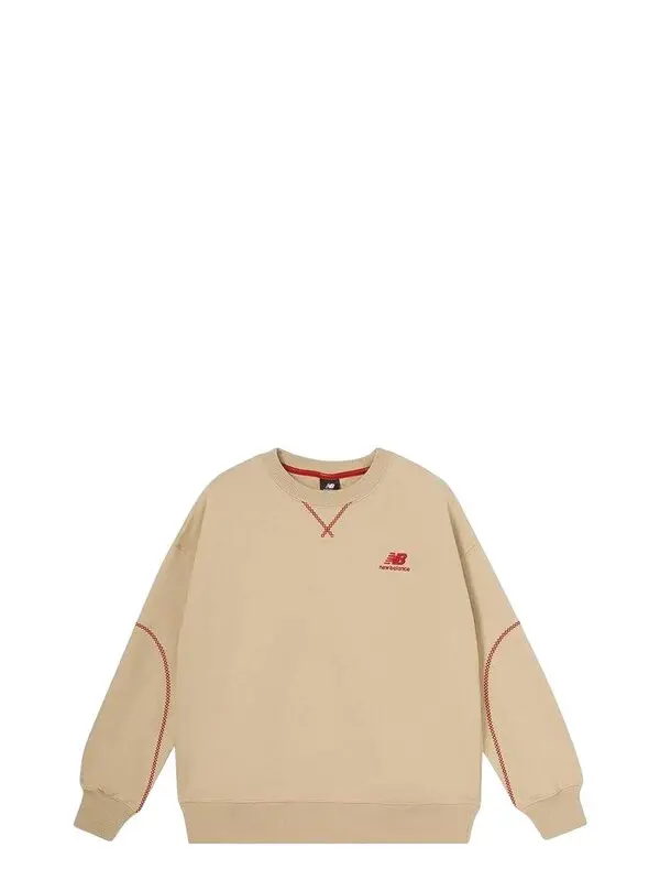 NEW BALANCE French Terry Crewneck - Brown
