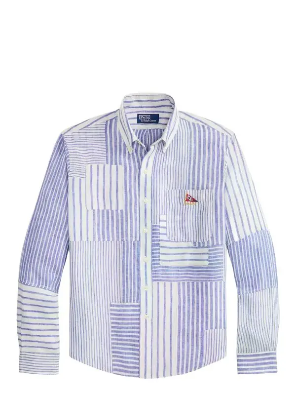 Polo Ralph Lauren Logo-detail Striped Shirt - Blue