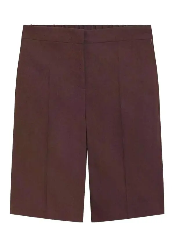 BOSS Dark Textured Finish Pressed-crease Shorts - Brown