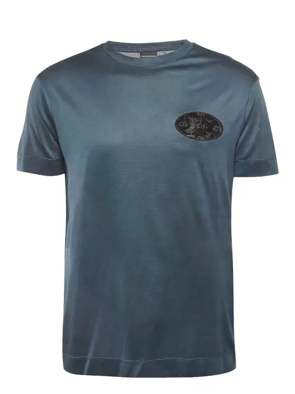 Emporio Armani Appliqué Jersey T-shirt - Blue