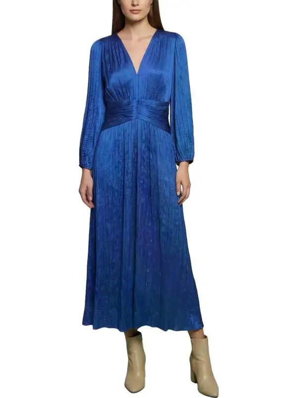 Maje Raleyma Pleated Maxi Dress - Blue
