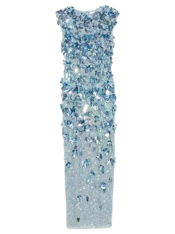 Rachel Gilbert Embellished Maxi Dress - Blue