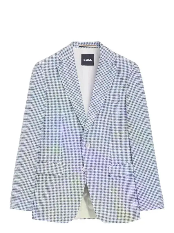 BOSS Houndstooth-pattern Blazer - Blue