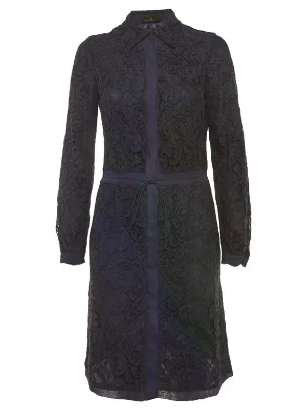 Carolina Herrera Guipure Lace Long Sleeve Dress - Blue