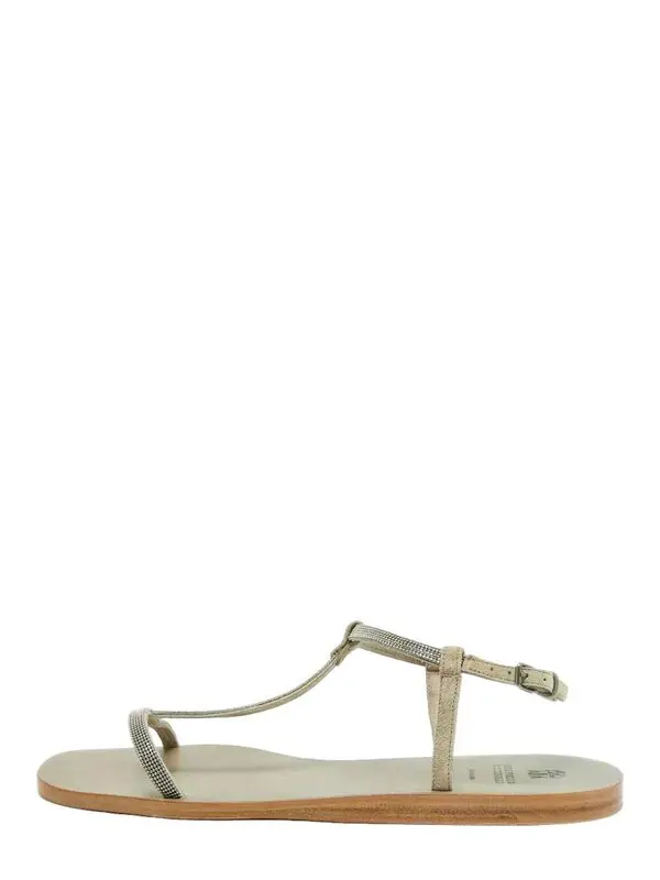 Brunello Cucinelli Monili-chain Embellished Thong Sandals - Silver