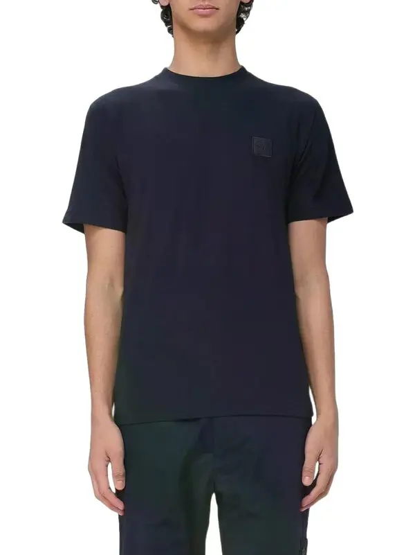 Stone Island Logo-patch Cotton T-shirt - Blue