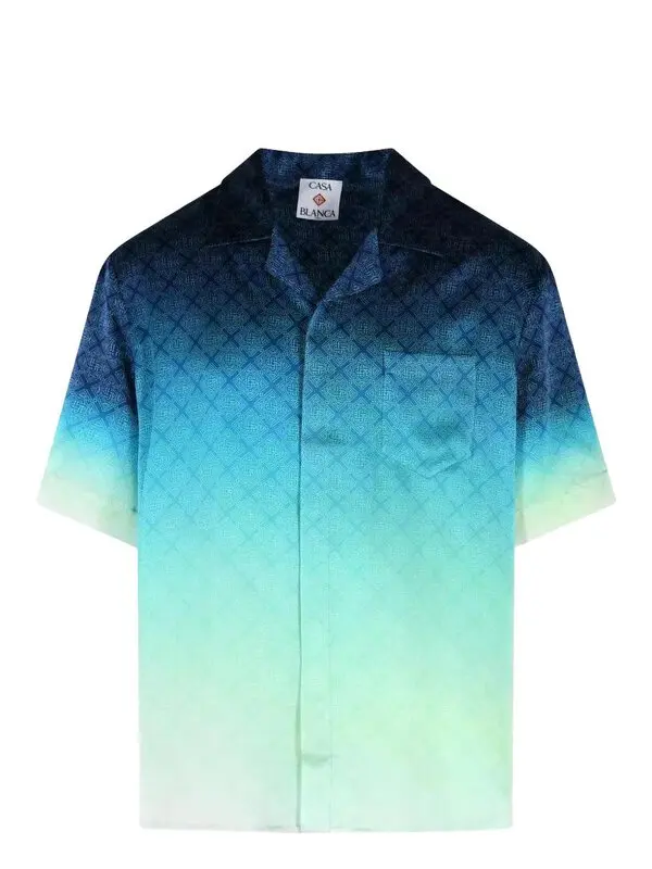 Casablanca Circuit Monogram Silk Shirt - Blue