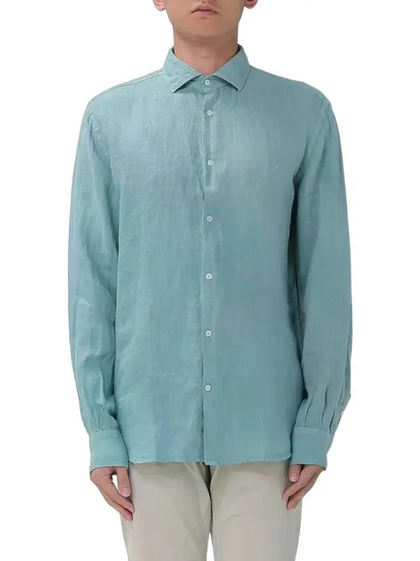 BROOKSFIELD Long-sleeve Linen Shirt - Blue