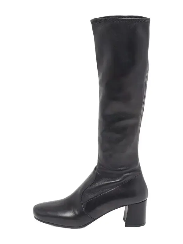Prada Round Toe Knee-high Boots - Black
