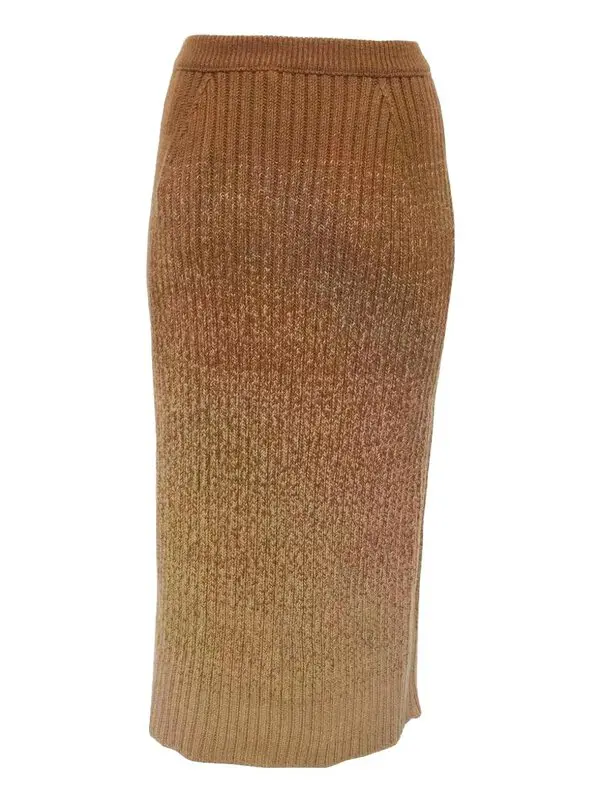 Loro Piana Knit Ombre Skirt - Brown