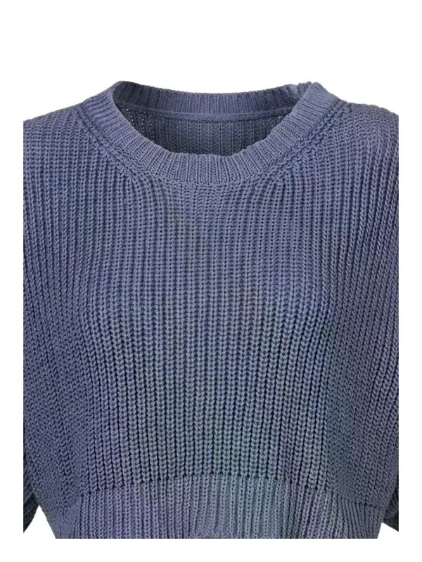 Valentino Garavani Chunky-knit Cropped Sweater - Blue