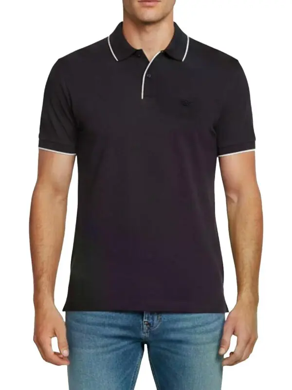 Emporio Armani Piqué Short-sleeve Polo Shirt - Black