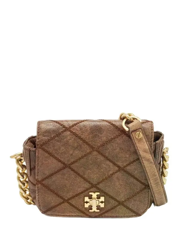 Tory Burch Kira Quilted Mini Crossbody Bag - Brown