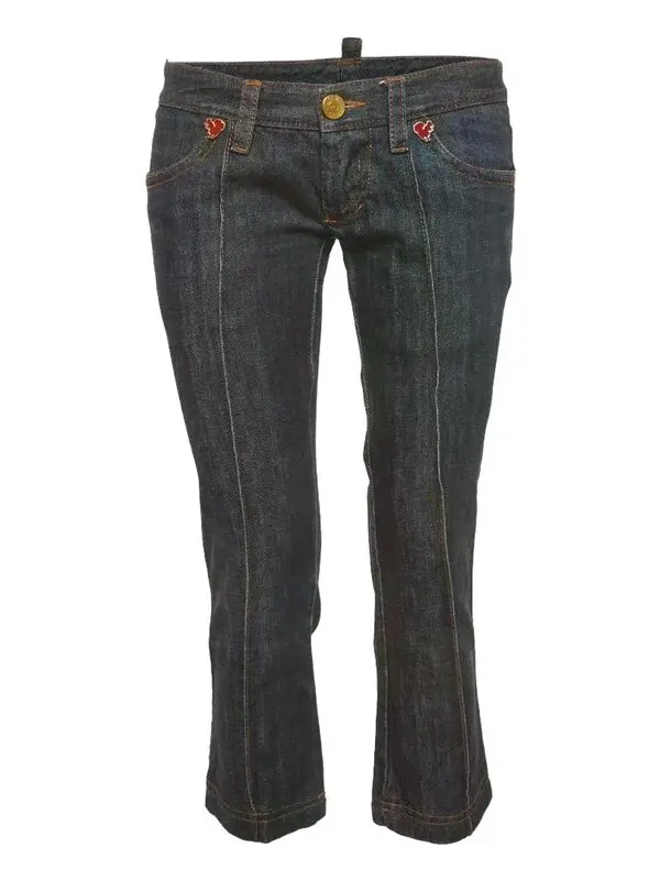 Dsquared2 Cropped Jeans With Squirrel Motif - Blue