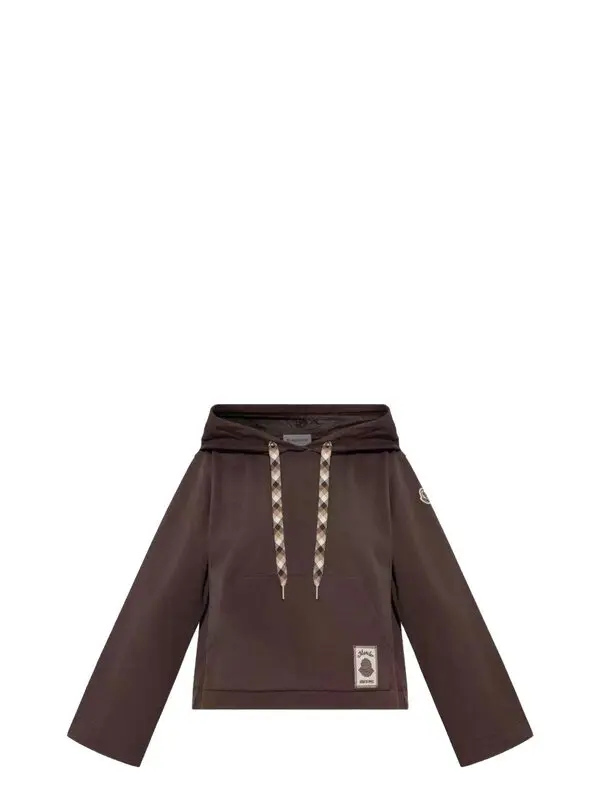 Moncler Logo Patch Hoodie - Brown