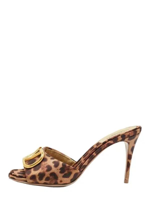 Valentino Garavani Vlogo Leopard-print Stiletto Sandals - Neutrals