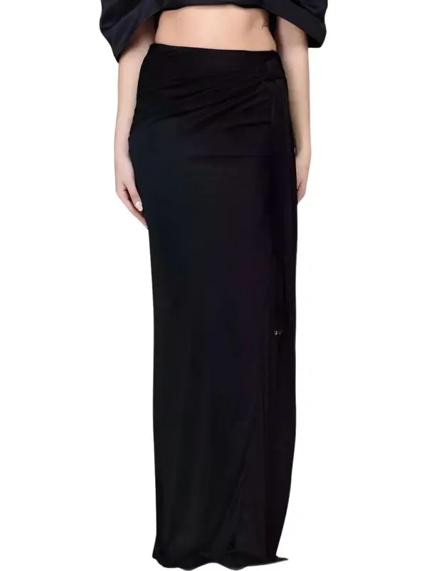 Elisabetta Franchi Draped Floor-length Skirt - Black