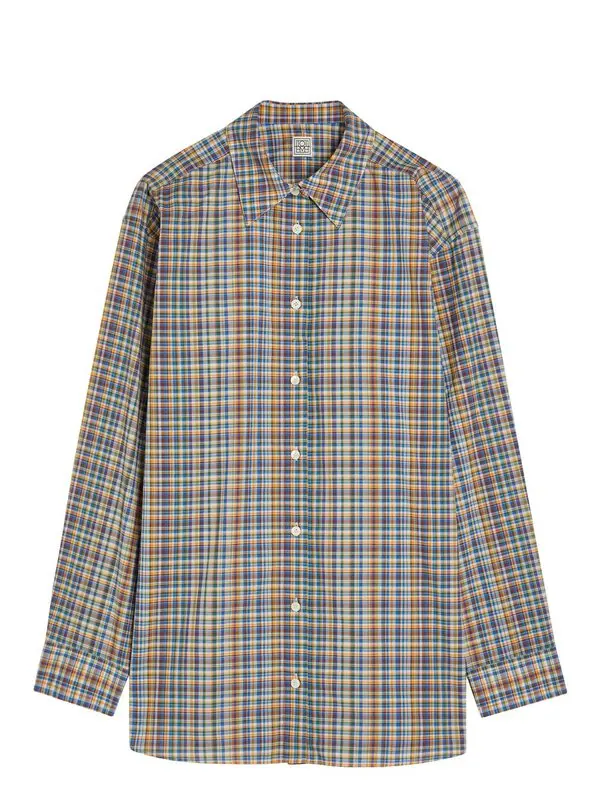 TOTEME Checked Cotton-poplin Shirt - Grey