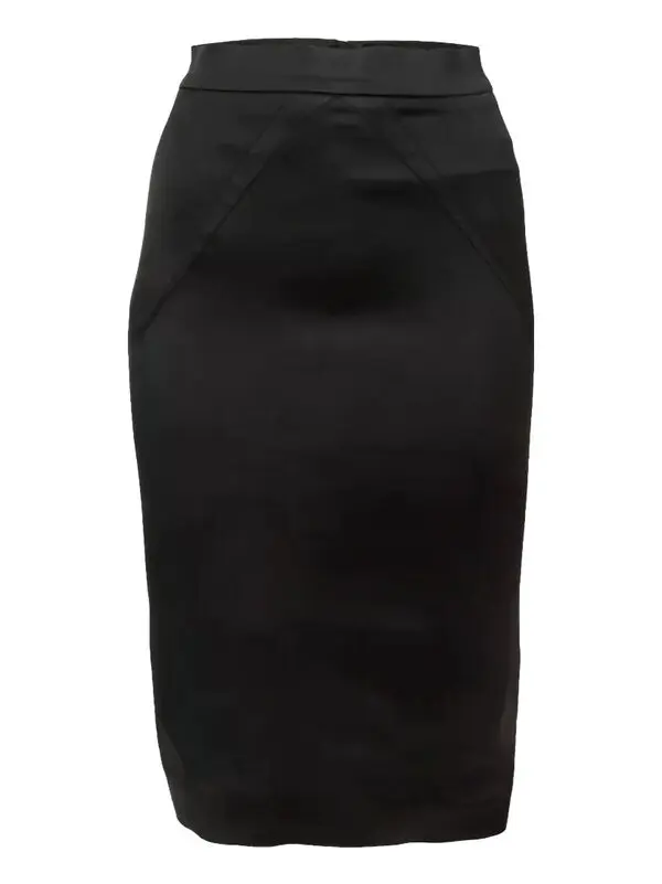 Dolce & Gabbana Satin Pencil Midi Skirt - Black