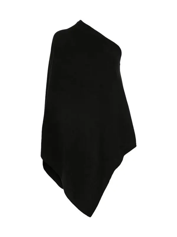 SERGIO MORETTI FIRENZE One-shoulder Poncho - Black