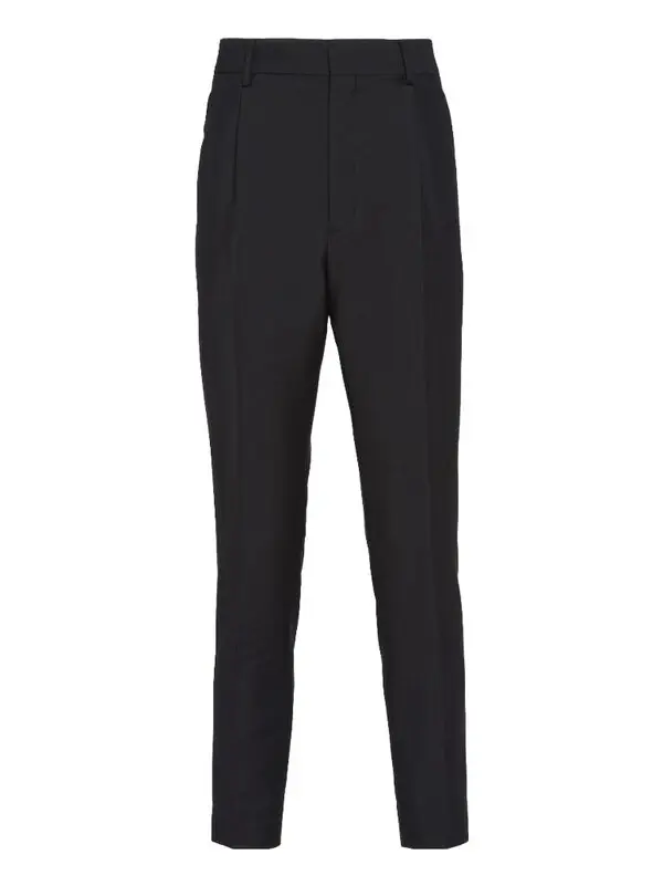 Prada Mid-rise Tailored Cropped Trousers - Black