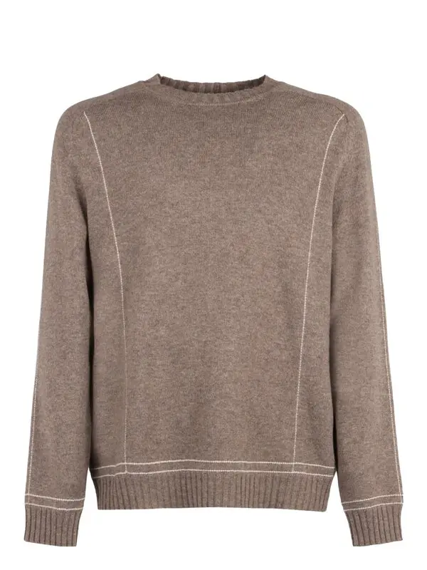 Giorgio Armani Crewneck Knitted Jumper - Gray