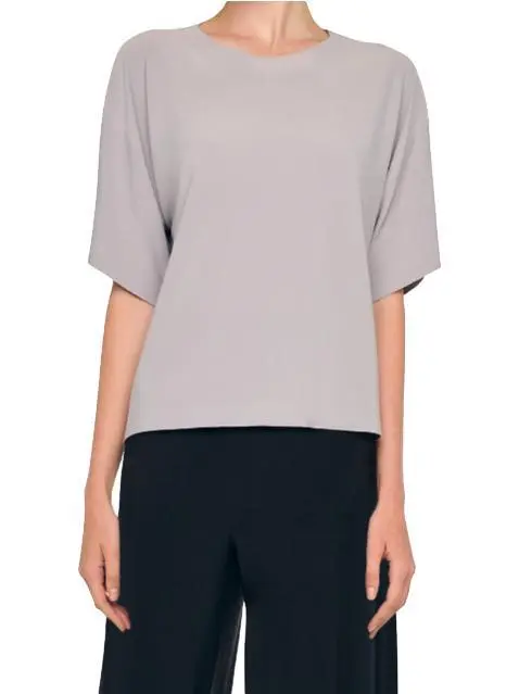Norma Kamali Boxy Short Sleeve T-shirt - Grey