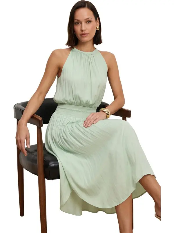 THE NOLI SHOP Emelia Halter Midi Dress - Mint