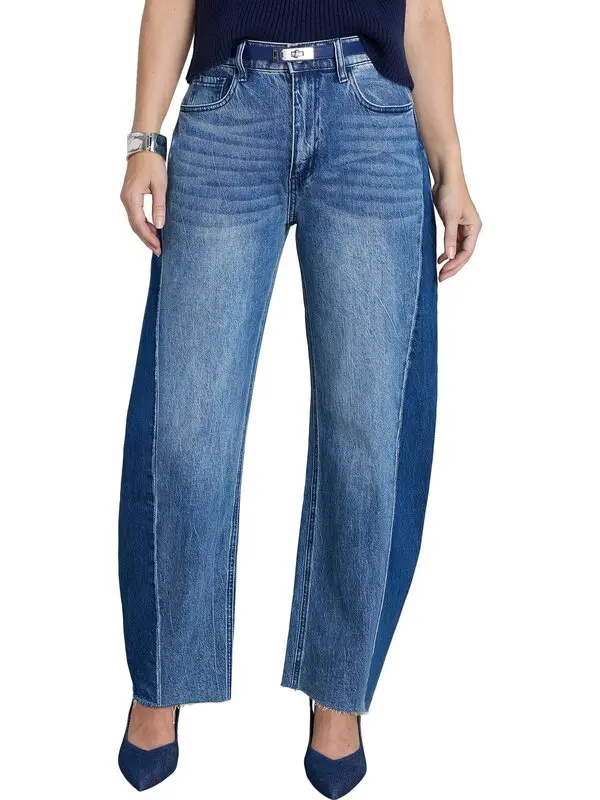 THE NOLI SHOP Selena Barrel Jean - Medium Blue
