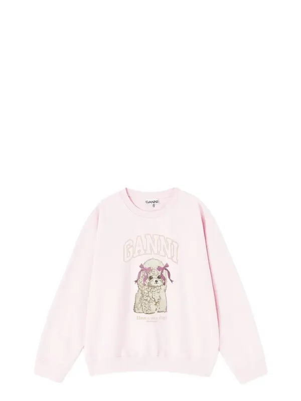 GANNI Graphic Print Organic Cotton Sweatshirt - Multicolor