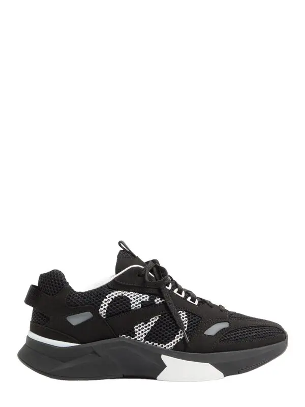 Valentino Garavani Black Mesh Vlogo Signature Sneakers - Multicolor