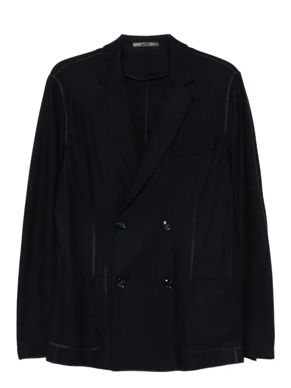 Giorgio Armani Cashmere Double-breasted Blazer Jacket - Multicolor